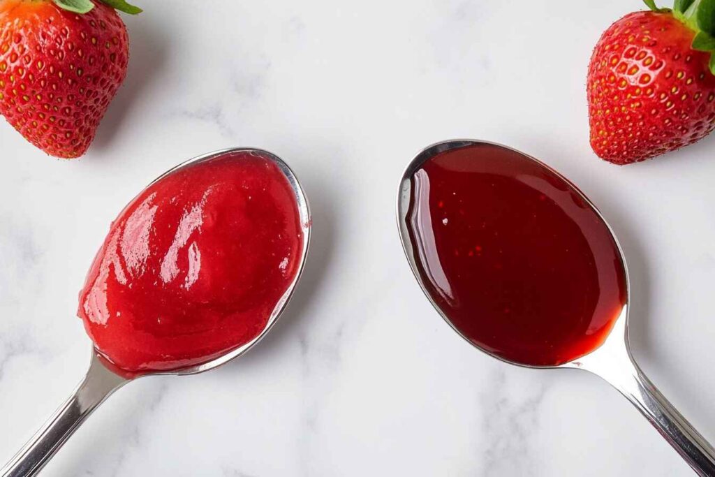What is the difference between strawberry puree and strawberry syrup?